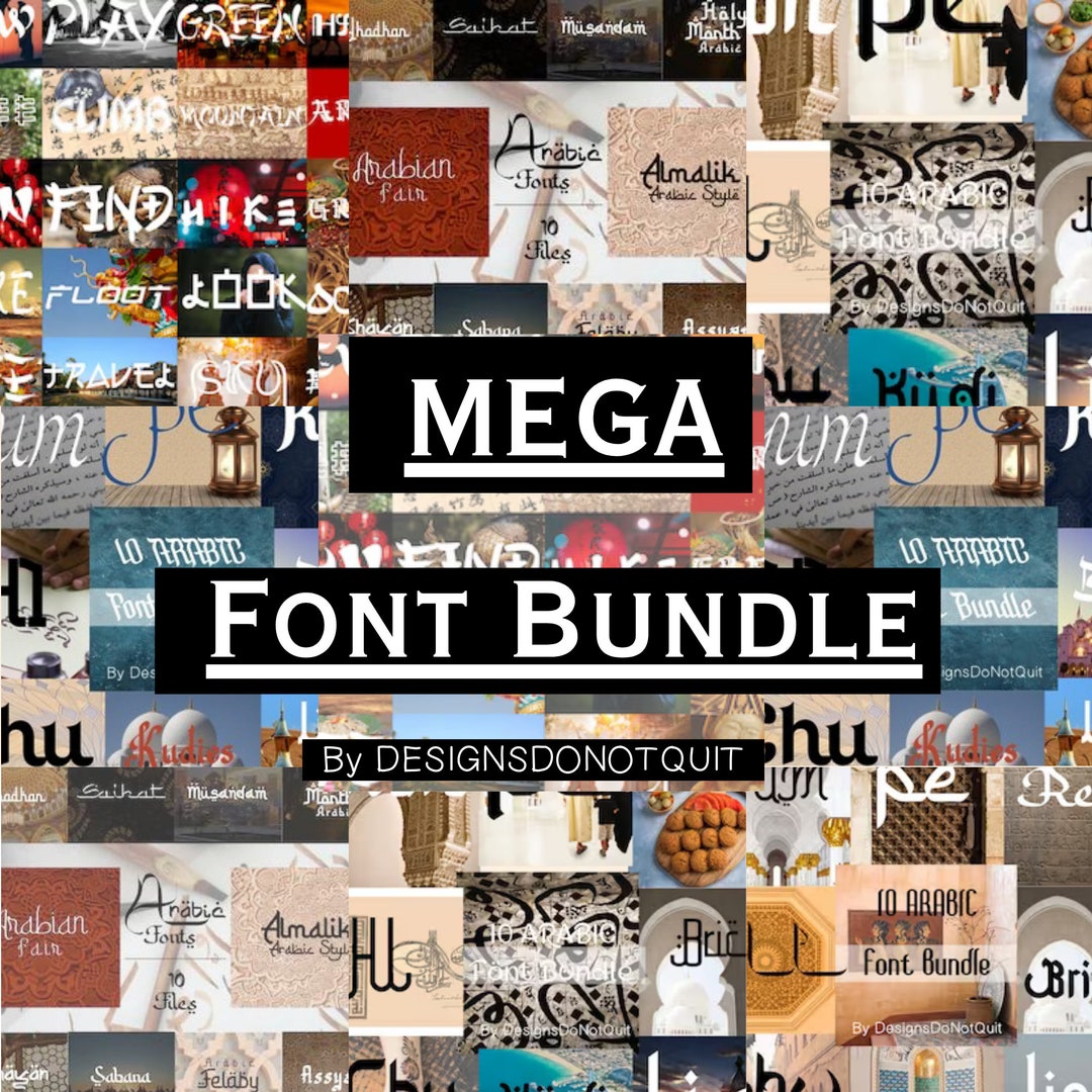 MEGA Arabic , Middle Eastern, Font Bundle: "multiple Font Listings in ...