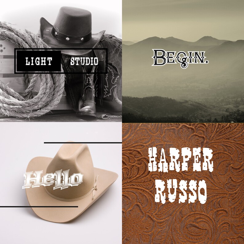 10 Western Font Bundle Canva Fonts, Circuit Fonts, Procreate Fonts ...
