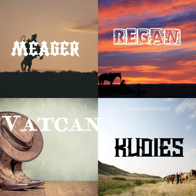 10 Western Font Bundle Canva Fonts Circuit Fonts Procreate - Etsy