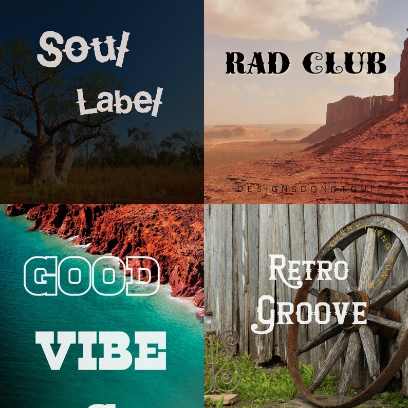 10 Western Font Bundle Canva Fonts Circuit Fonts Procreate - Etsy