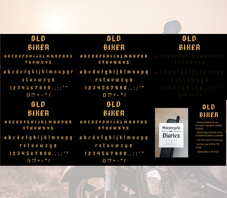 10 Biker Fonts Bundle Canva Fonts, Cricut Fonts, Procreate Fonts ...