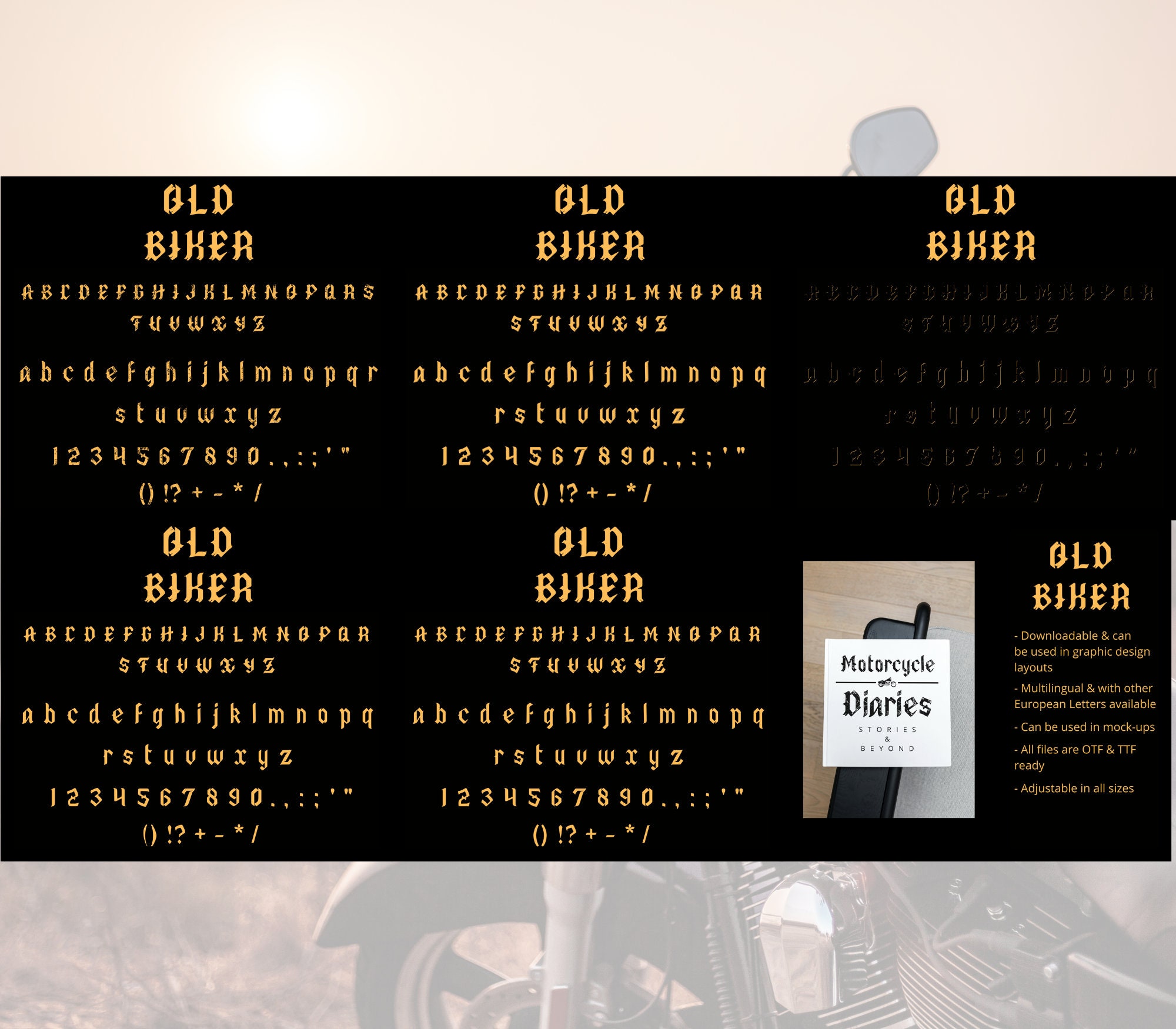 10 Biker Fonts Bundle Canva Fonts, Cricut Fonts, Procreate Fonts ...