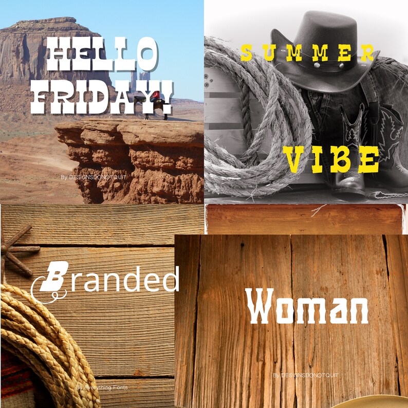 10 Western Font Bundle Canva Fonts, Circuit Fonts, Procreate Fonts ...