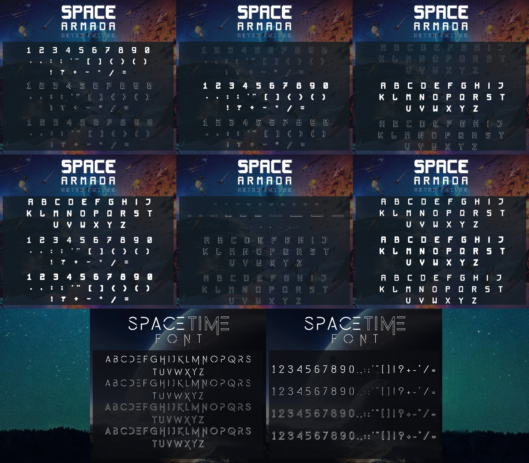 9 Space Fonts Bundle Canva Fonts, Cricut Fonts, Procreate Fonts ...