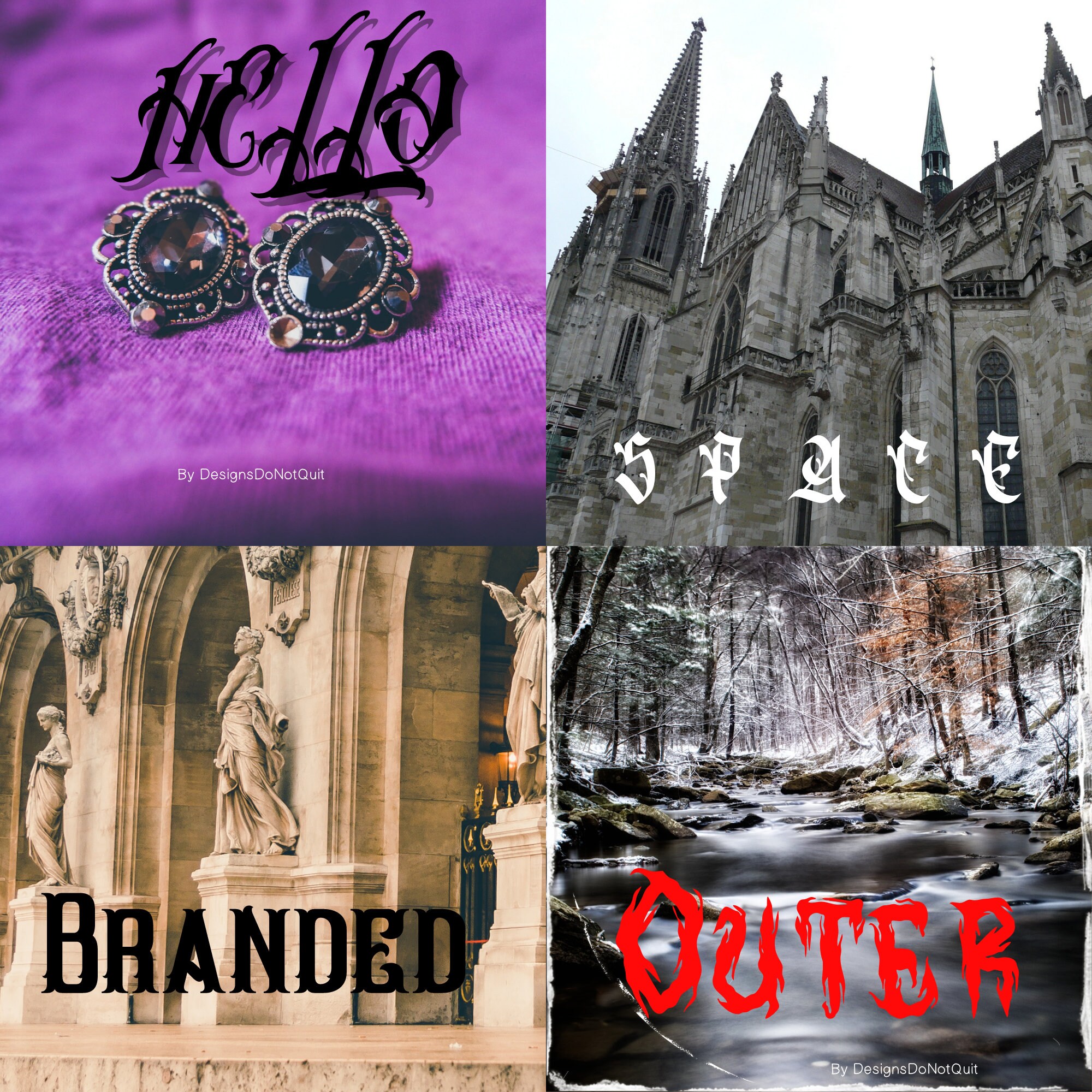 10 Gothic Font Bundle Canva Fonts, Circuit Fonts, Procreate Fonts ...