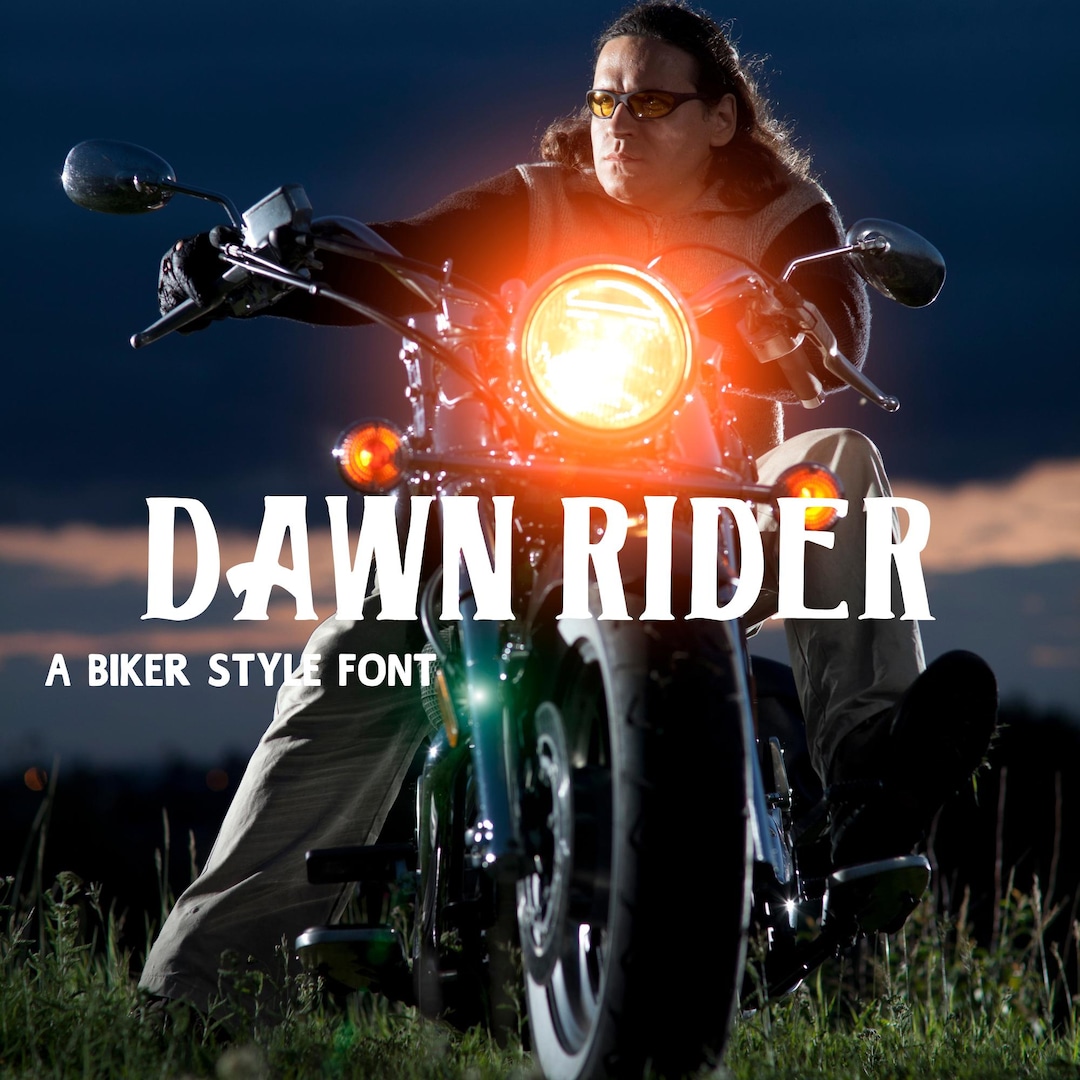 Dawn Rider Biker Font, Canva Font, Cricut Font, Procreate Font ...