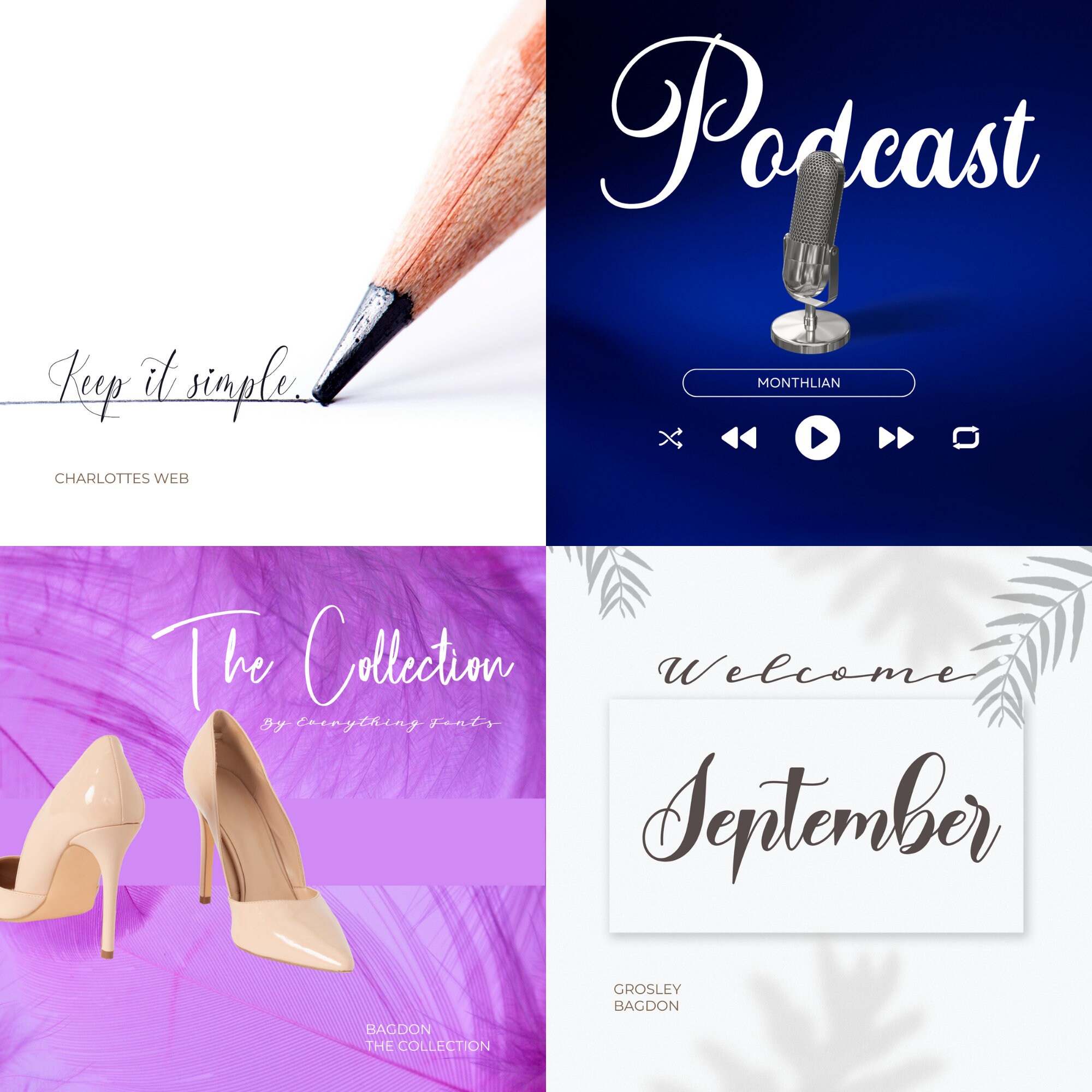 10 Calligraphy Font Bundle - Etsy
