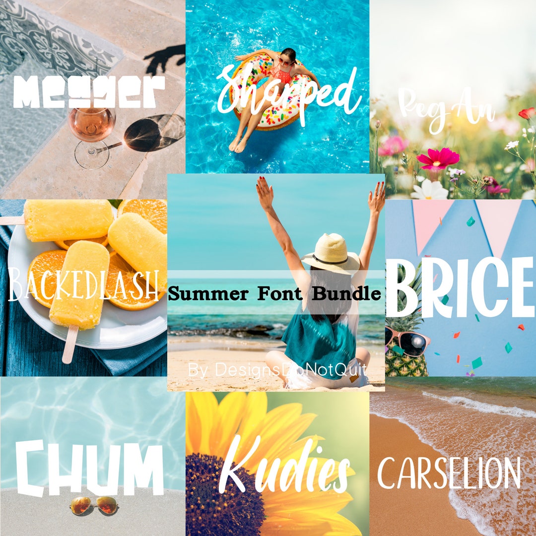 10 Summer Fonts Bundle Canva Fonts, Circuit Fonts, Procreate Fonts ...