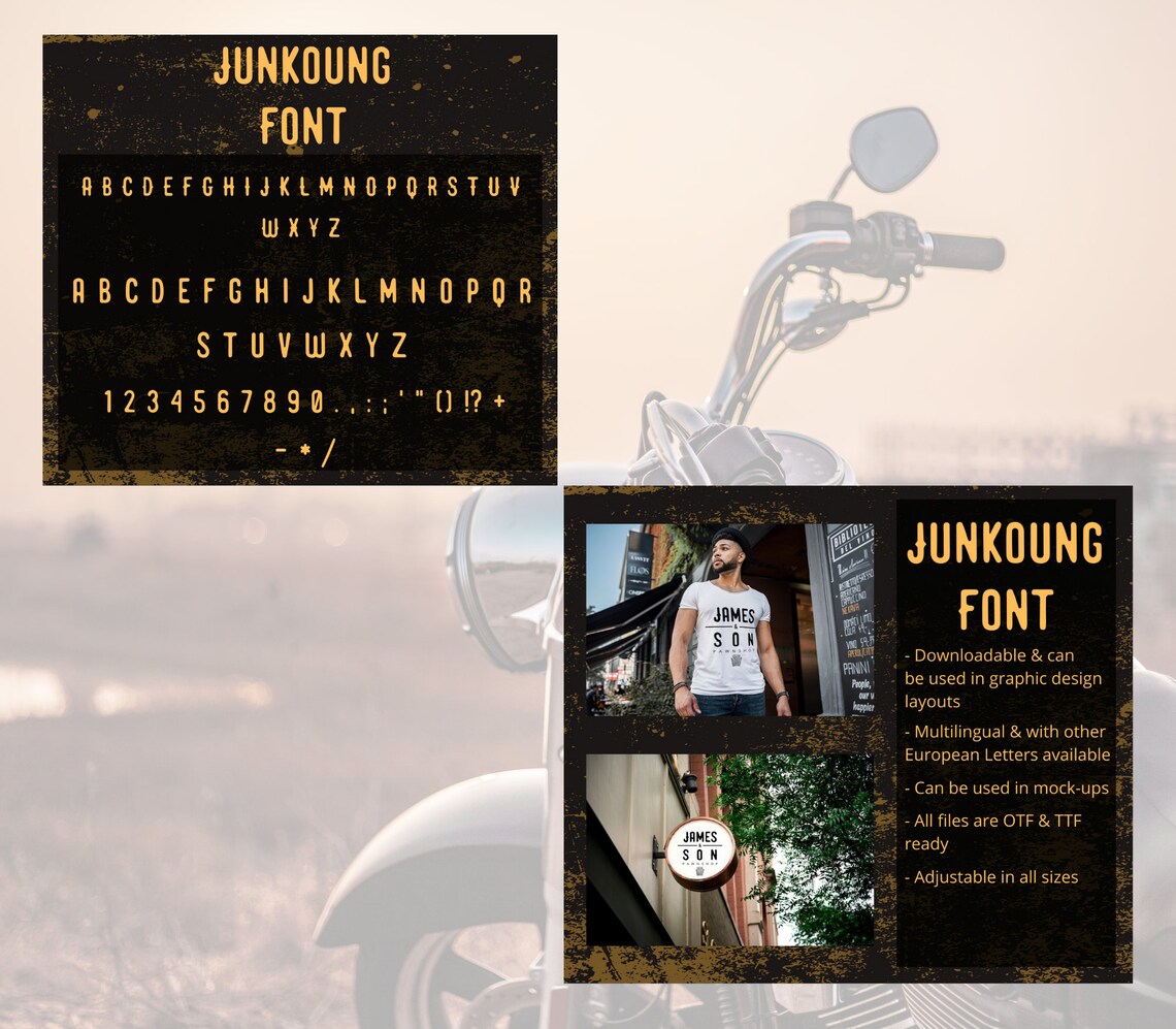10 Biker Fonts Bundle Canva Fonts, Cricut Fonts, Procreate Fonts ...