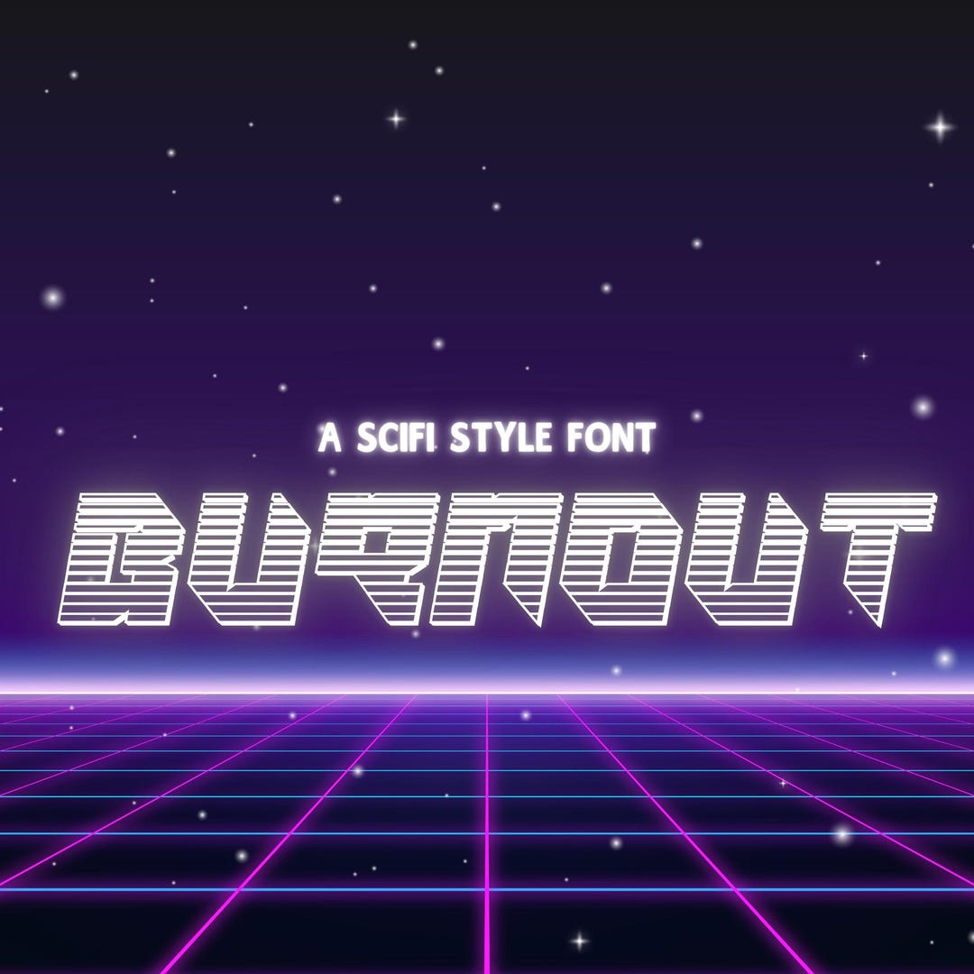 BURNOUT Font, Space Font, Canva Font, Cricut Font, Procreate Font ...