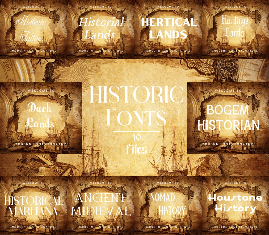 10 Historic Fonts Bundle Canva Fonts Cricut Fonts Procreate - Etsy ...