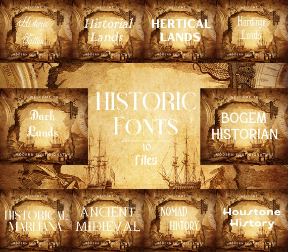 10 Historic Fonts Bundle Canva Fonts Cricut Fonts Procreate - Etsy