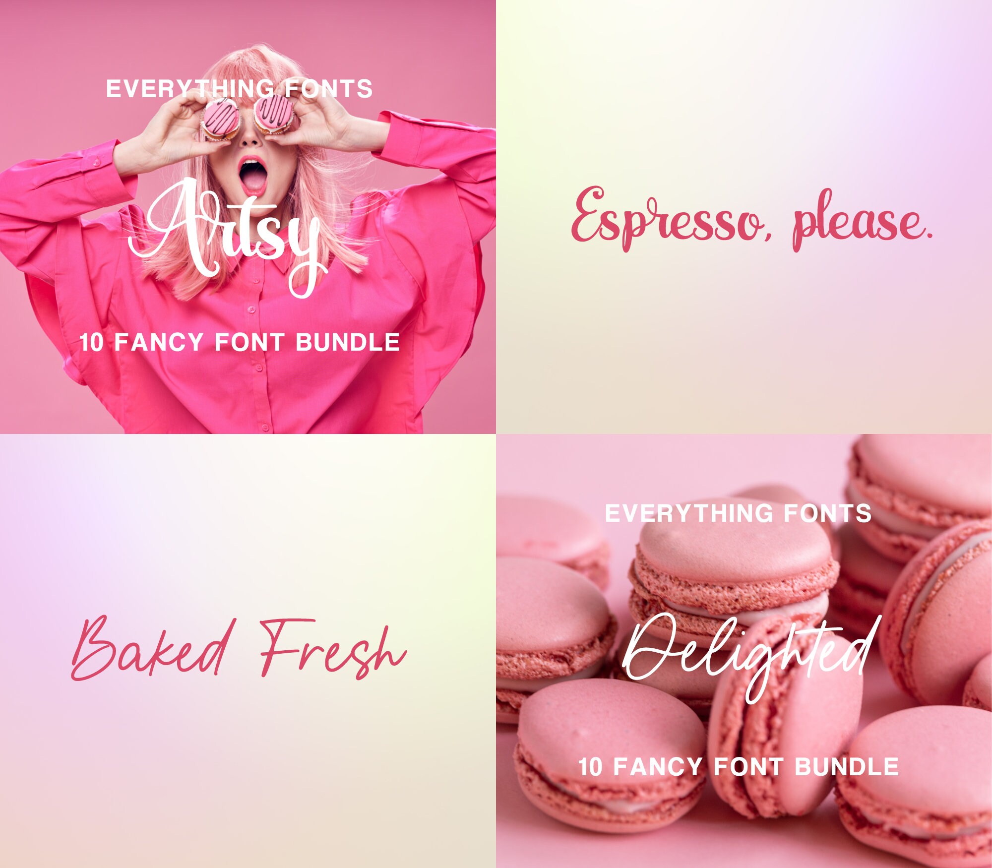 10 Fancy Font Bundle - Etsy