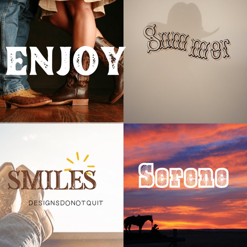 10 Western Font Bundle Canva Fonts Circuit Fonts Procreate - Etsy