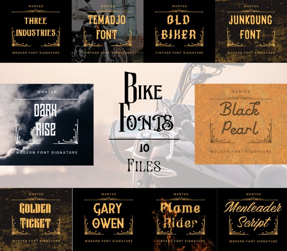 10 Biker Fonts Bundle Canva Fonts Cricut Fonts Procreate - Etsy Australia