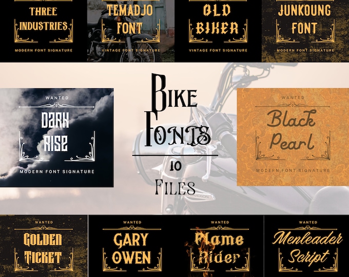 10 Biker Fonts Bundle Canva Fonts Cricut Fonts Procreate - Etsy Australia