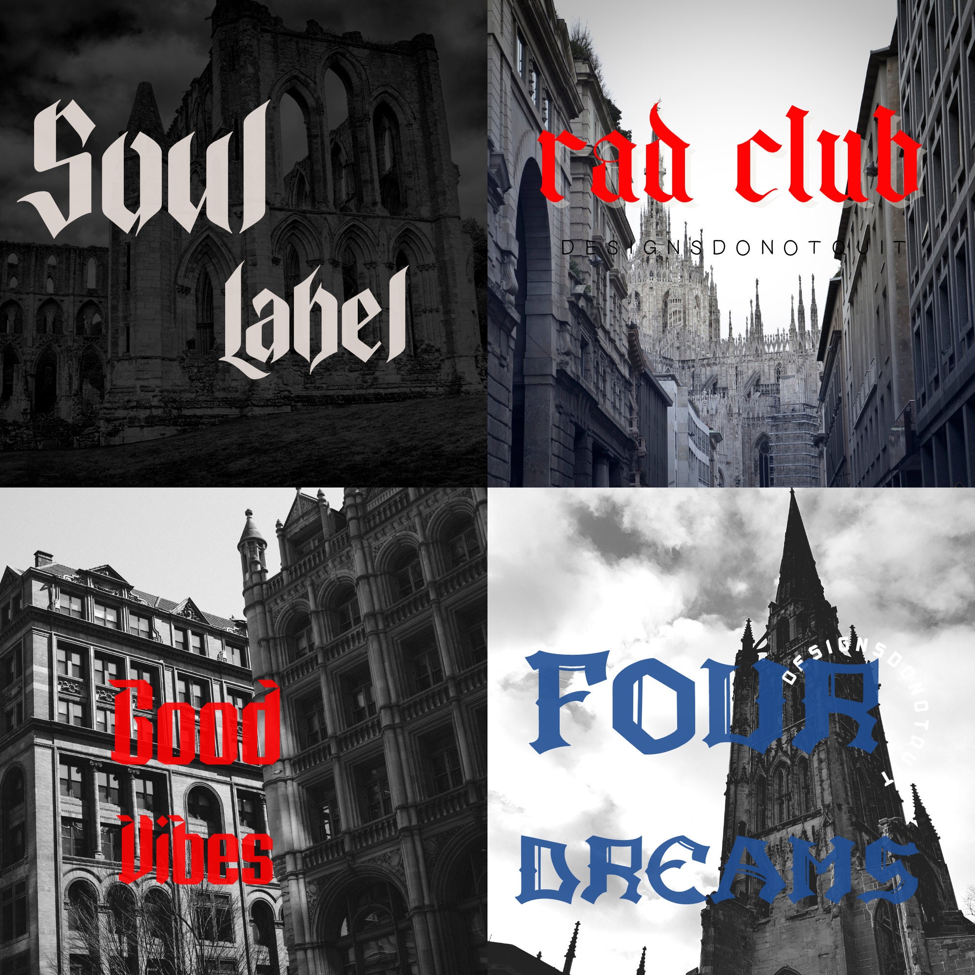 10 Gothic Font Bundle Canva Fonts, Circuit Fonts, Procreate Fonts ...