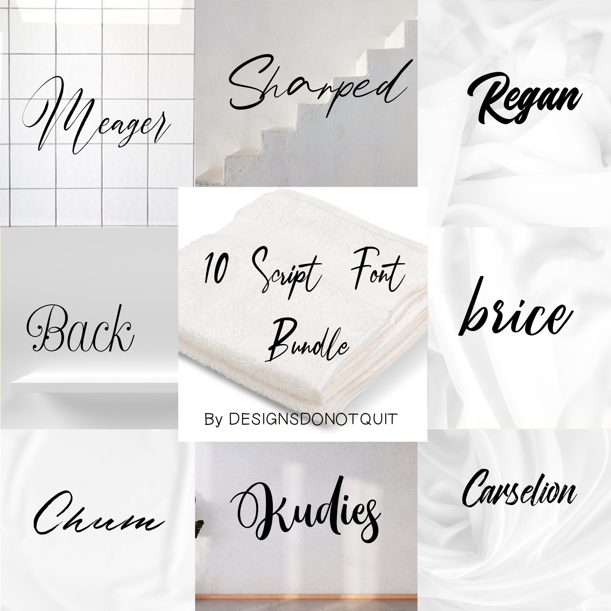 10 Script Font Bundle Canva Fonts, Circuit Fonts, Procreate Fonts ...