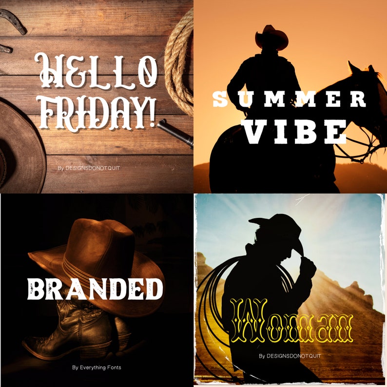 10 Western Font Bundle Canva Fonts Circuit Fonts Procreate - Etsy
