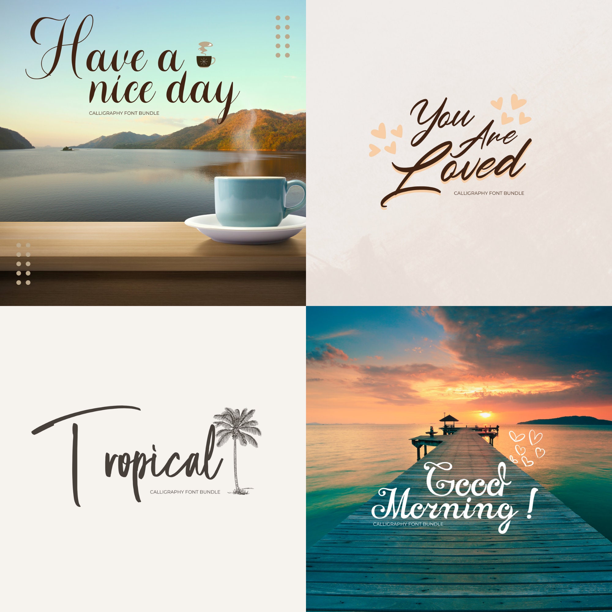 10 Calligraphy Font Bundle - Etsy
