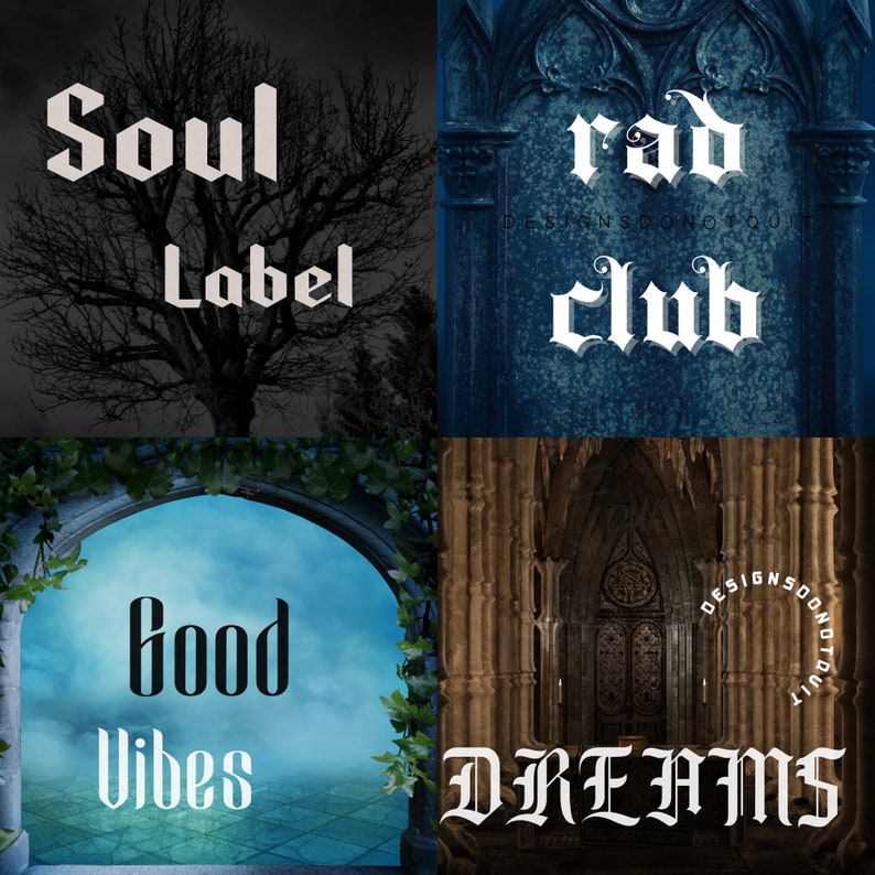 9 Gothic Font Bundle Canva Fonts, Circuit Fonts, Procreate Fonts ...