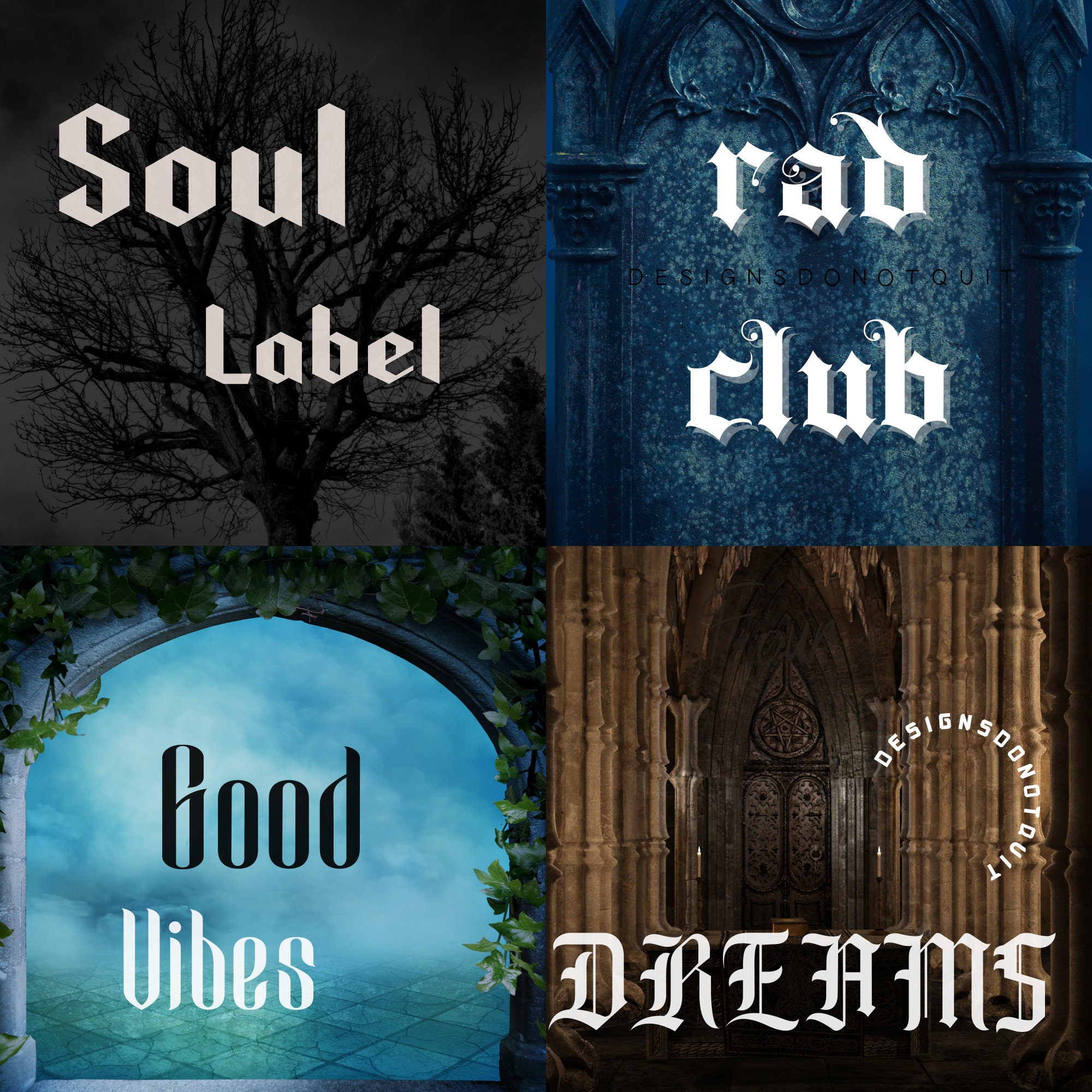 9 Gothic Font Bundle Canva Fonts, Circuit Fonts, Procreate Fonts ...