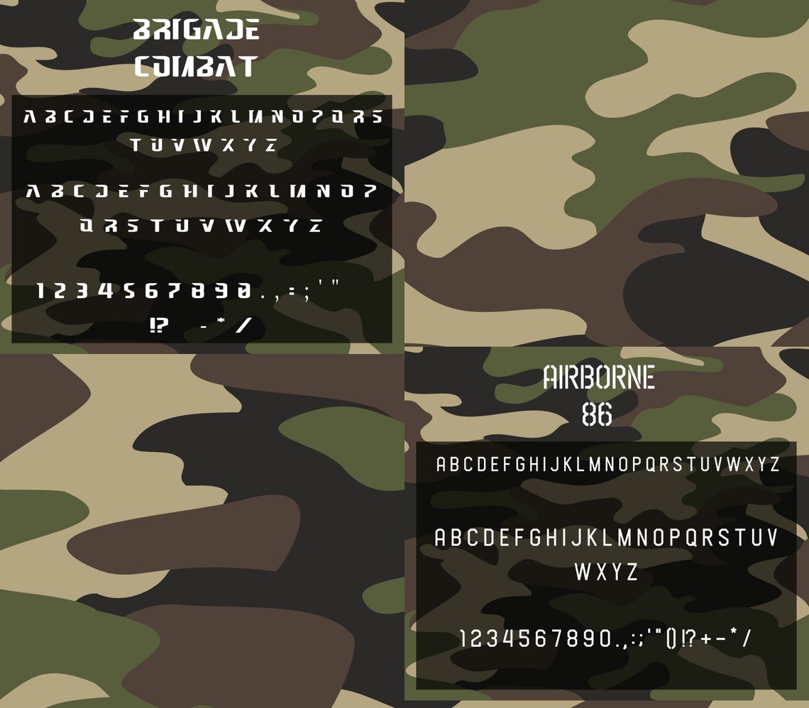10 Military Fonts Bundle Canva Fonts Cricut Fonts Procreate - Etsy