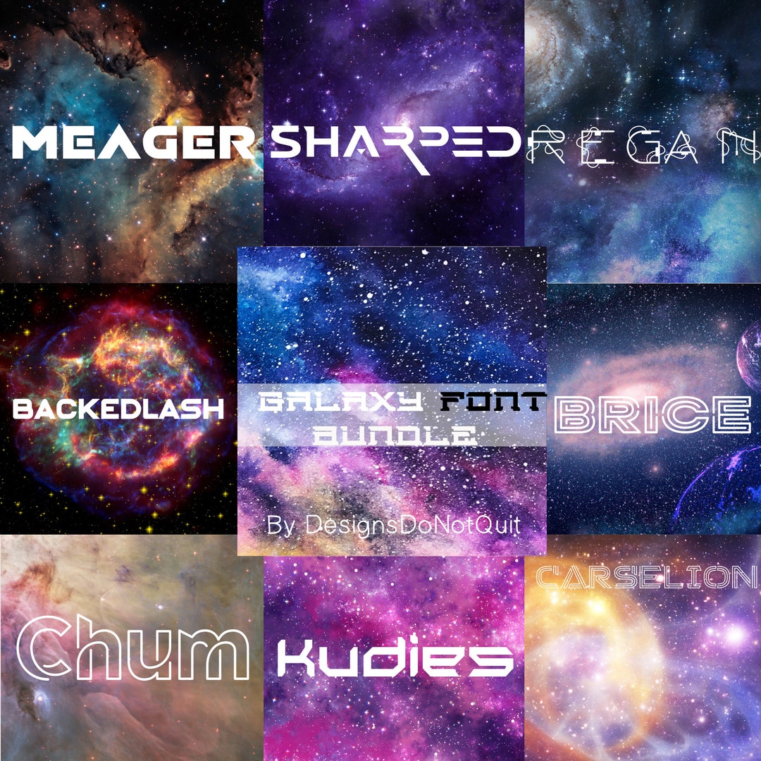 9 Galaxy Font Bundle Canva Fonts, Circuit Fonts, Procreate Fonts ...