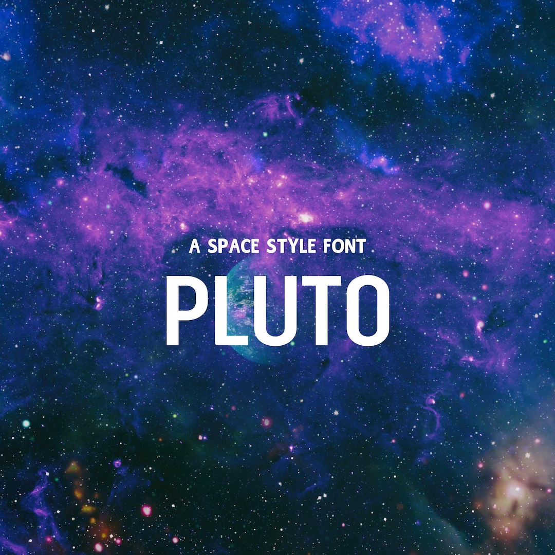 PLUTO Font, Space Font, Canva Font, Cricut Font, Procreate Font ...