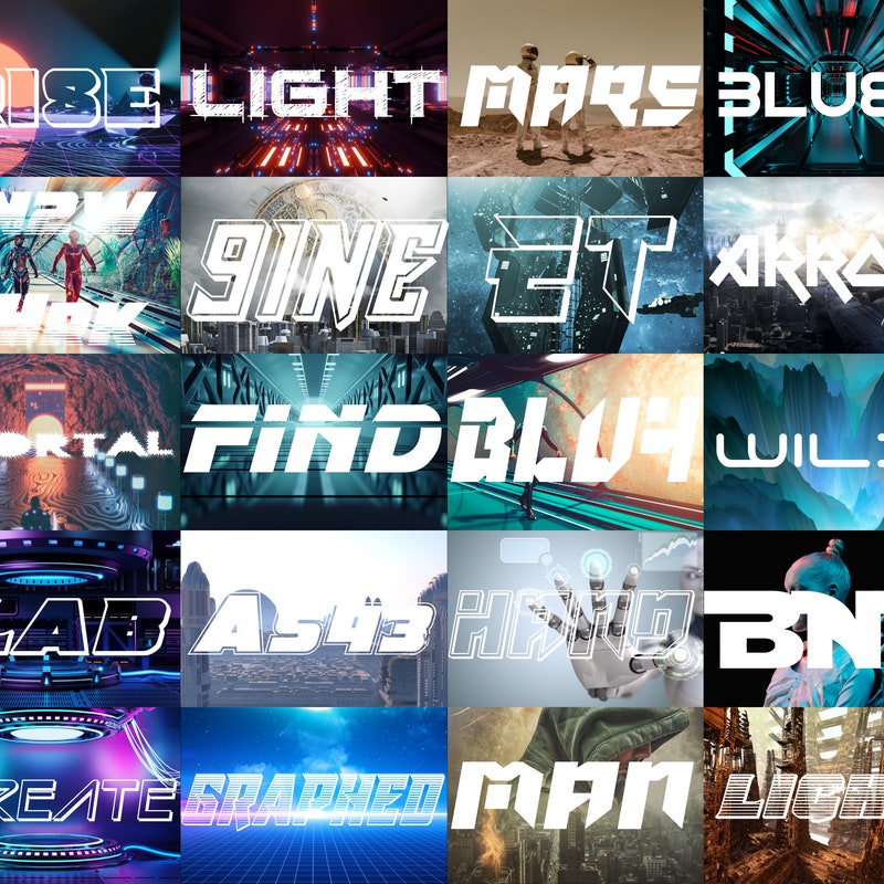 Futuristic Font Space - Etsy