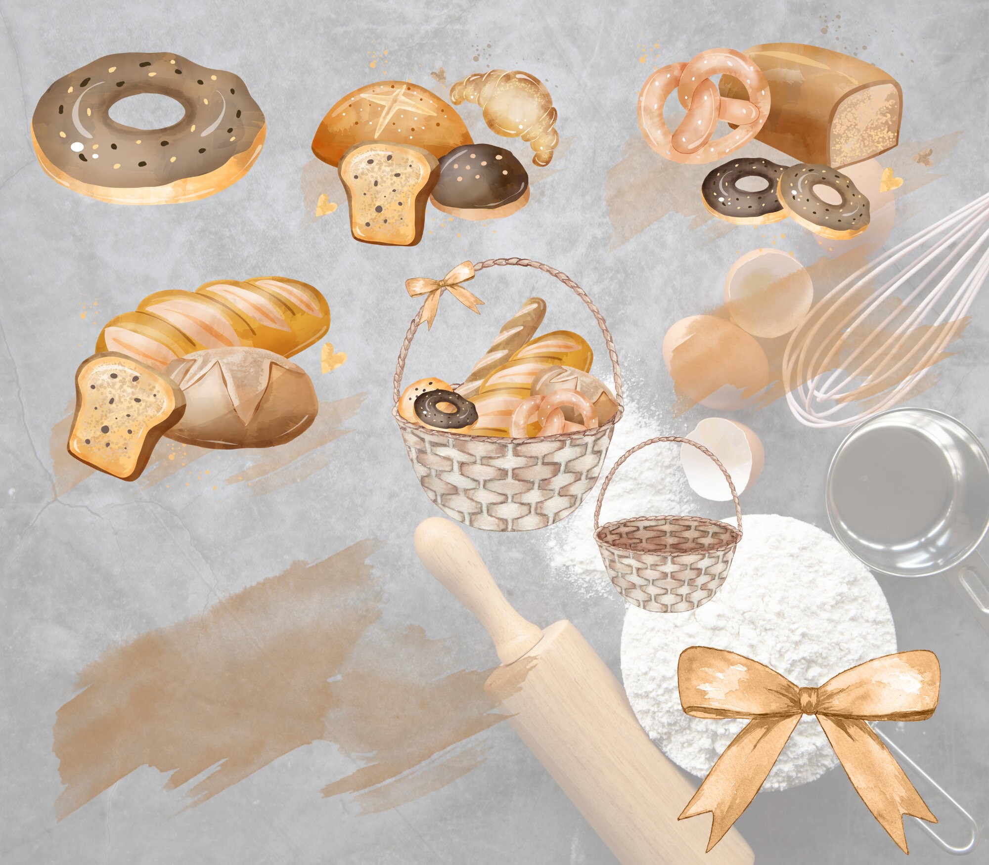 Watercolor Pastry Bundle png EPS SVG Jpeg - Etsy