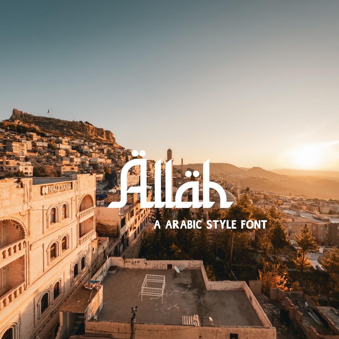 Allah Arabic Font, Bundle Canva Font, Cricut Font, Procreate Font ...