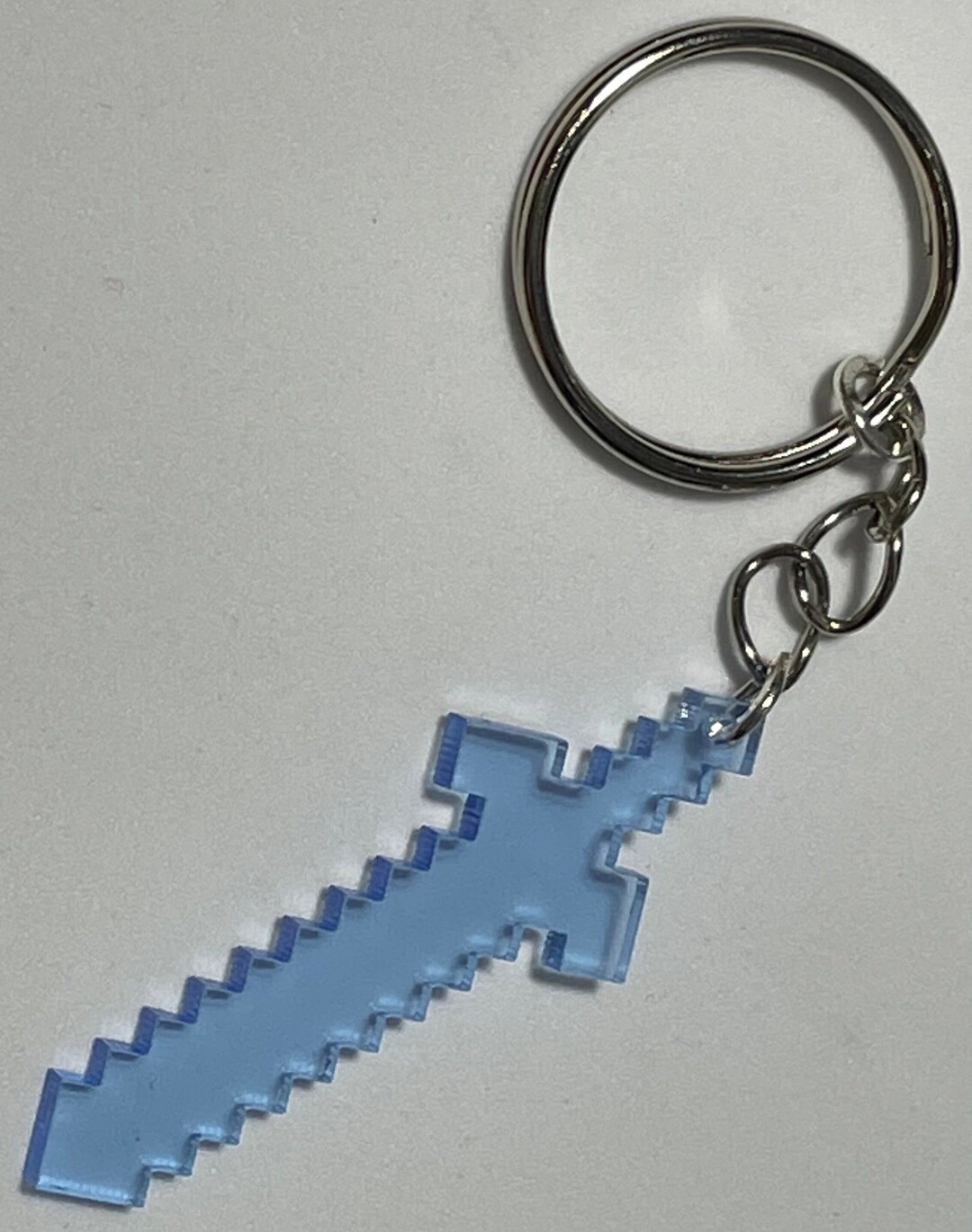 UV Blue 8-BIT Sword Keyring Retro Gaming Lover Arcade Machine NEW Gift ...
