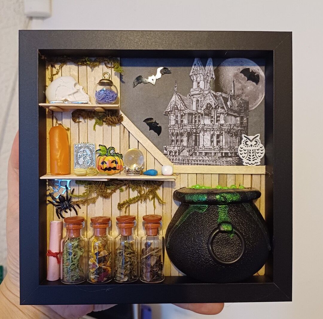 Witches Pantry With Haunted Castle 3D Frame. Gothic Art - Etsy