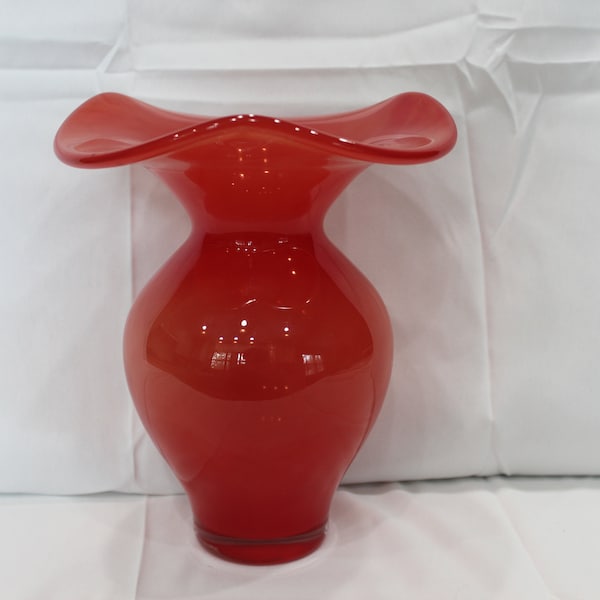 Red Glass Vases - Etsy