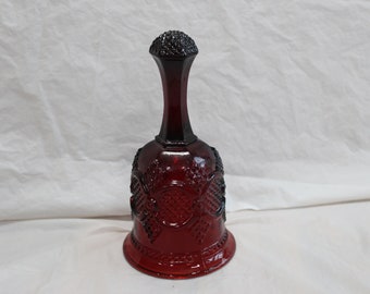 Vintage Ruby Red Glass Bell by 1876 Cape Cod Avon Collection Cranberry ...