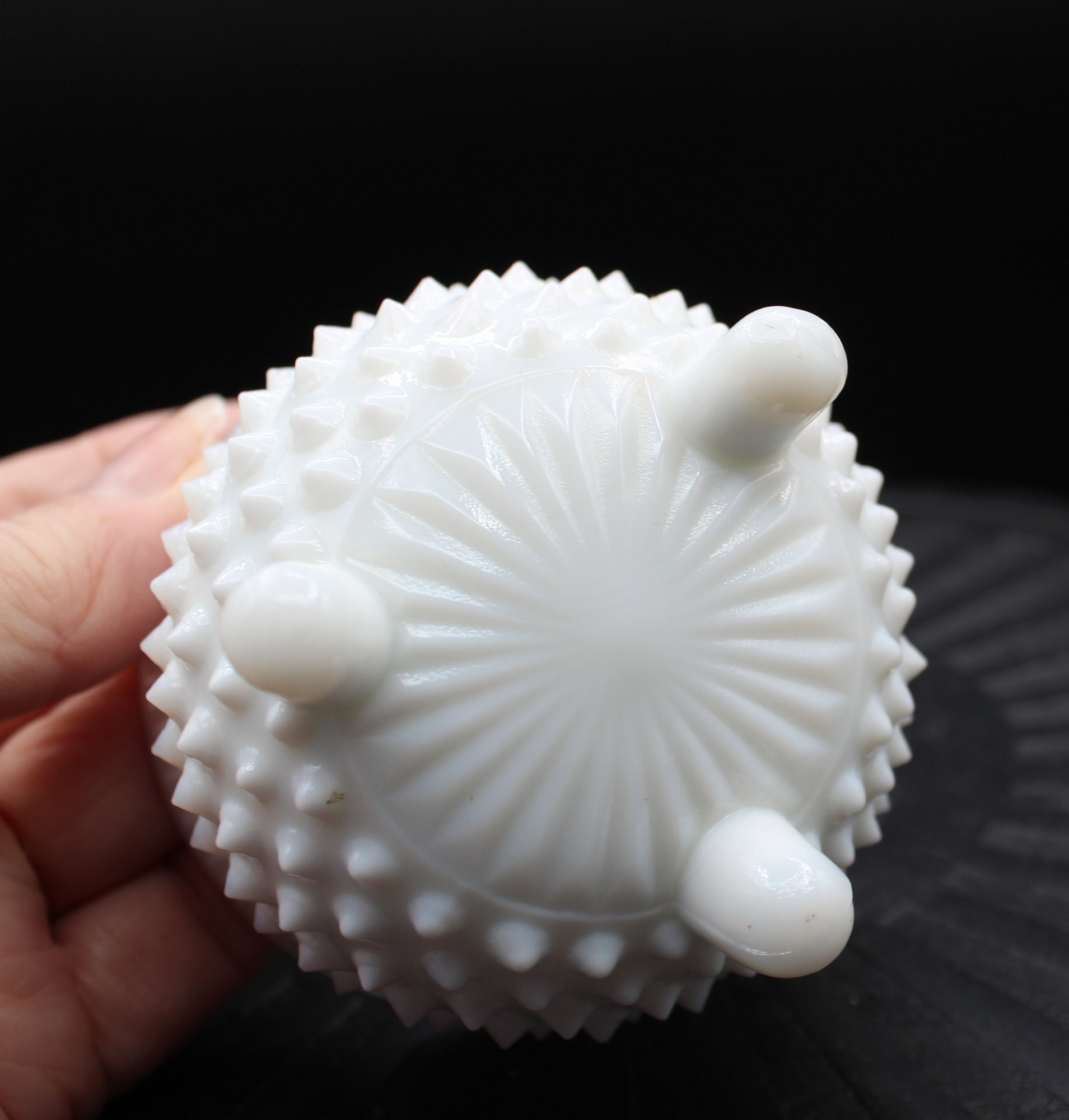 Vintage Fenton Milk Glass Hobnail Kettle Cauldron 3990 - Etsy