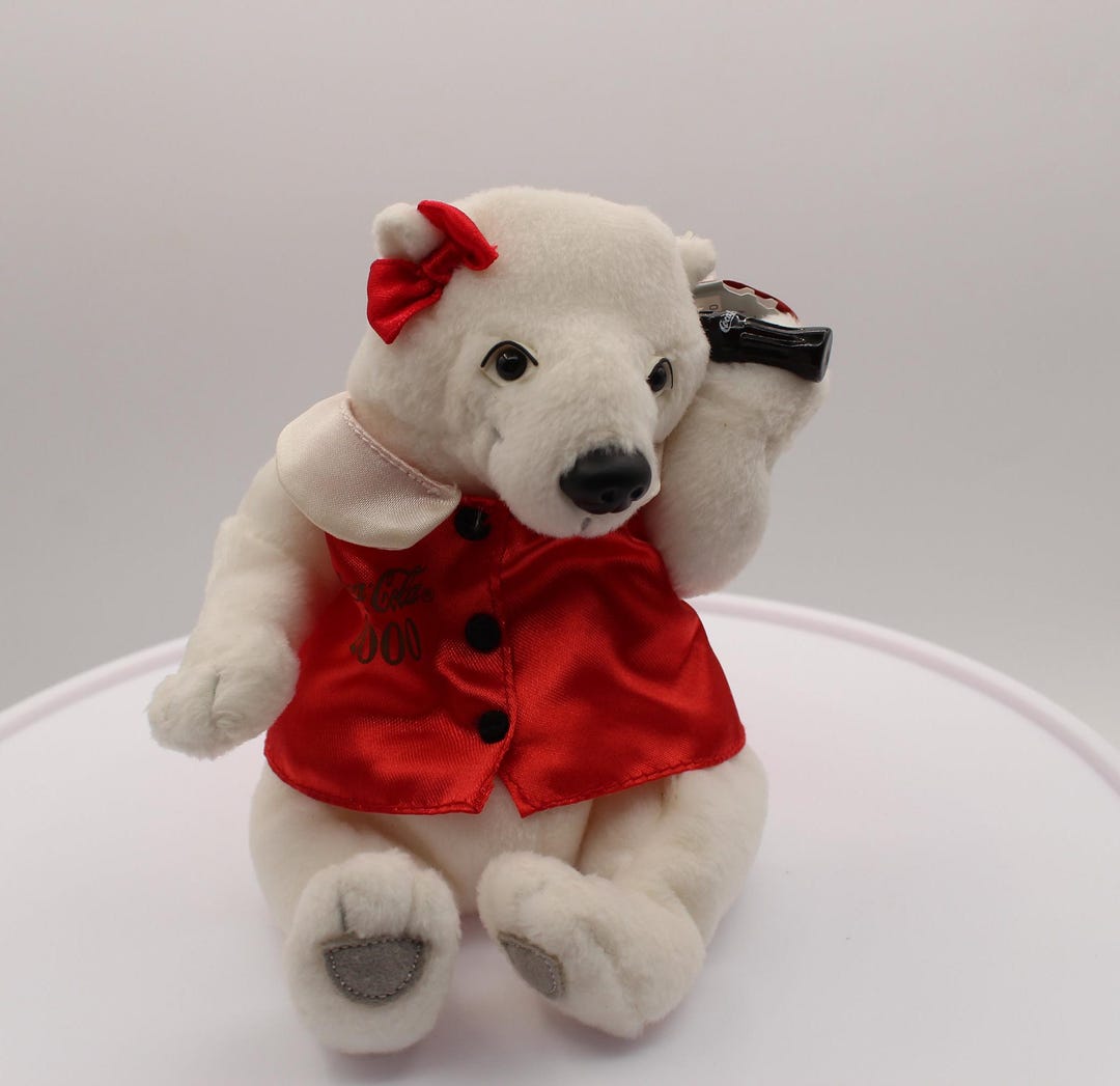 Vintage Coca-cola Plush Polar Bear in a 2000 Vest Style #0278 - Etsy
