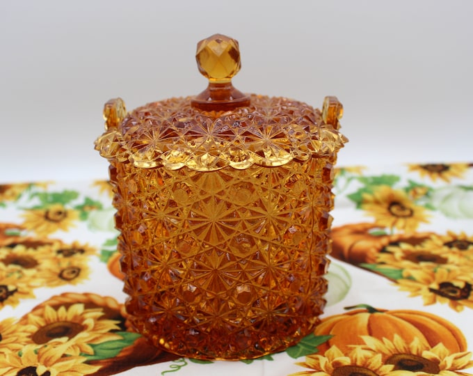 Vintage Fenton Amber Daisy and Button Candy Pail/box With Lid - Etsy