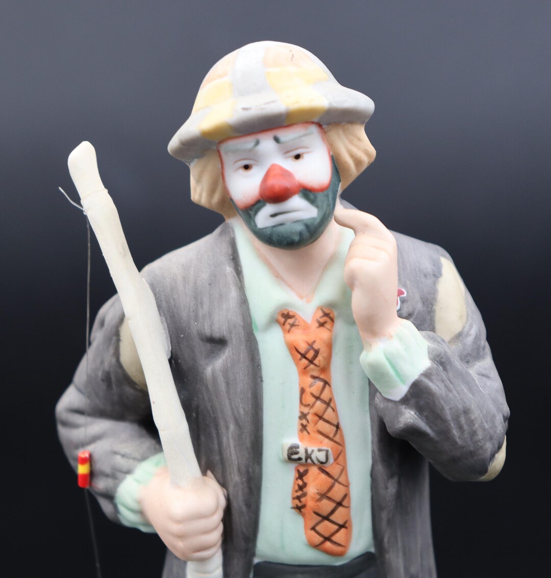 Vintage Porcelain Emmett Kelly Jr. Collection Fisherman Catching a Boot ...