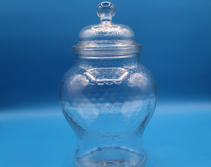 Vintage Pebble Textured Clear Glass Ginger or Apothecary Jar With Lid ...