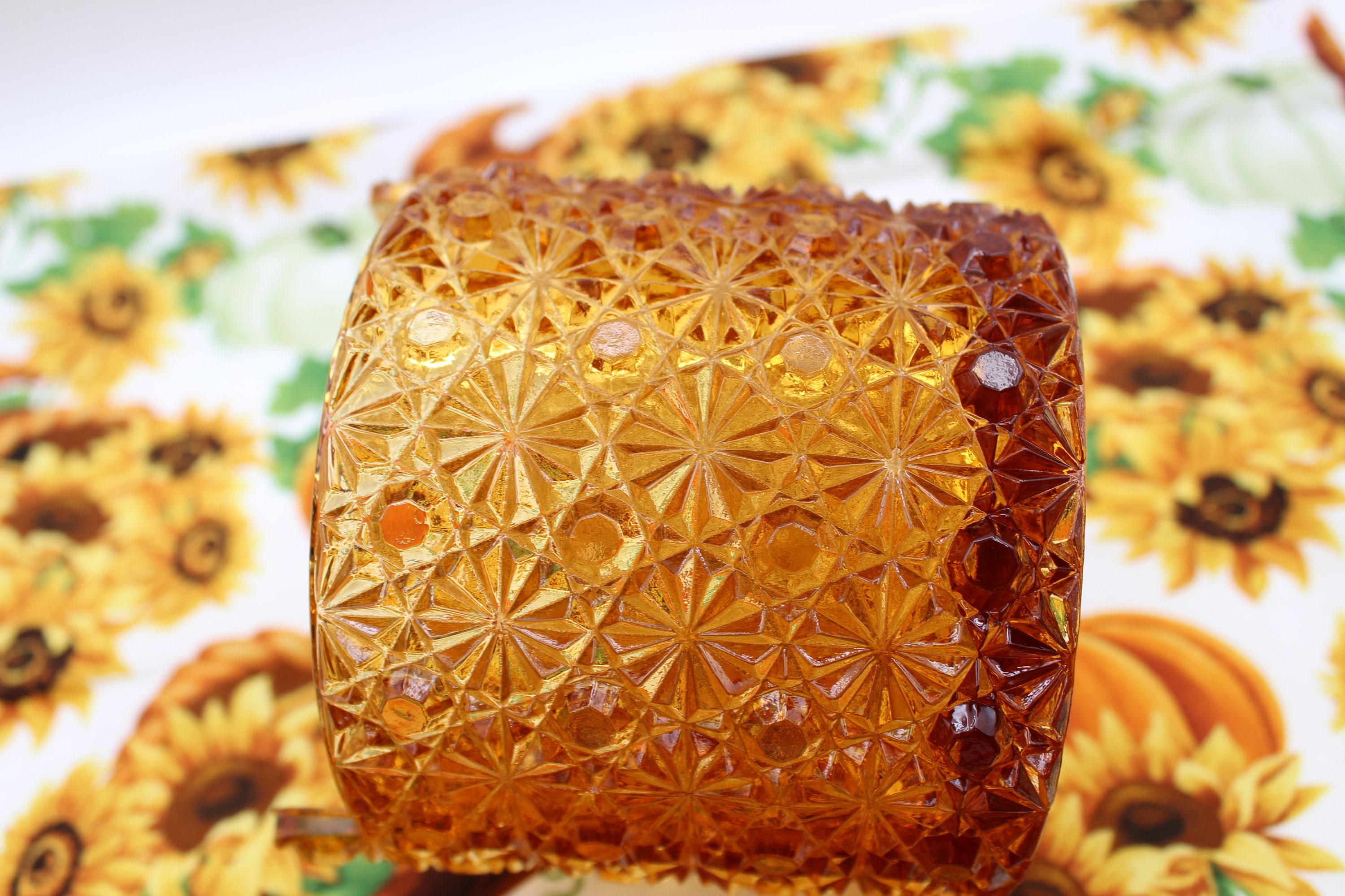 Vintage Fenton Amber Daisy and Button Candy Pail/box With Lid - Etsy