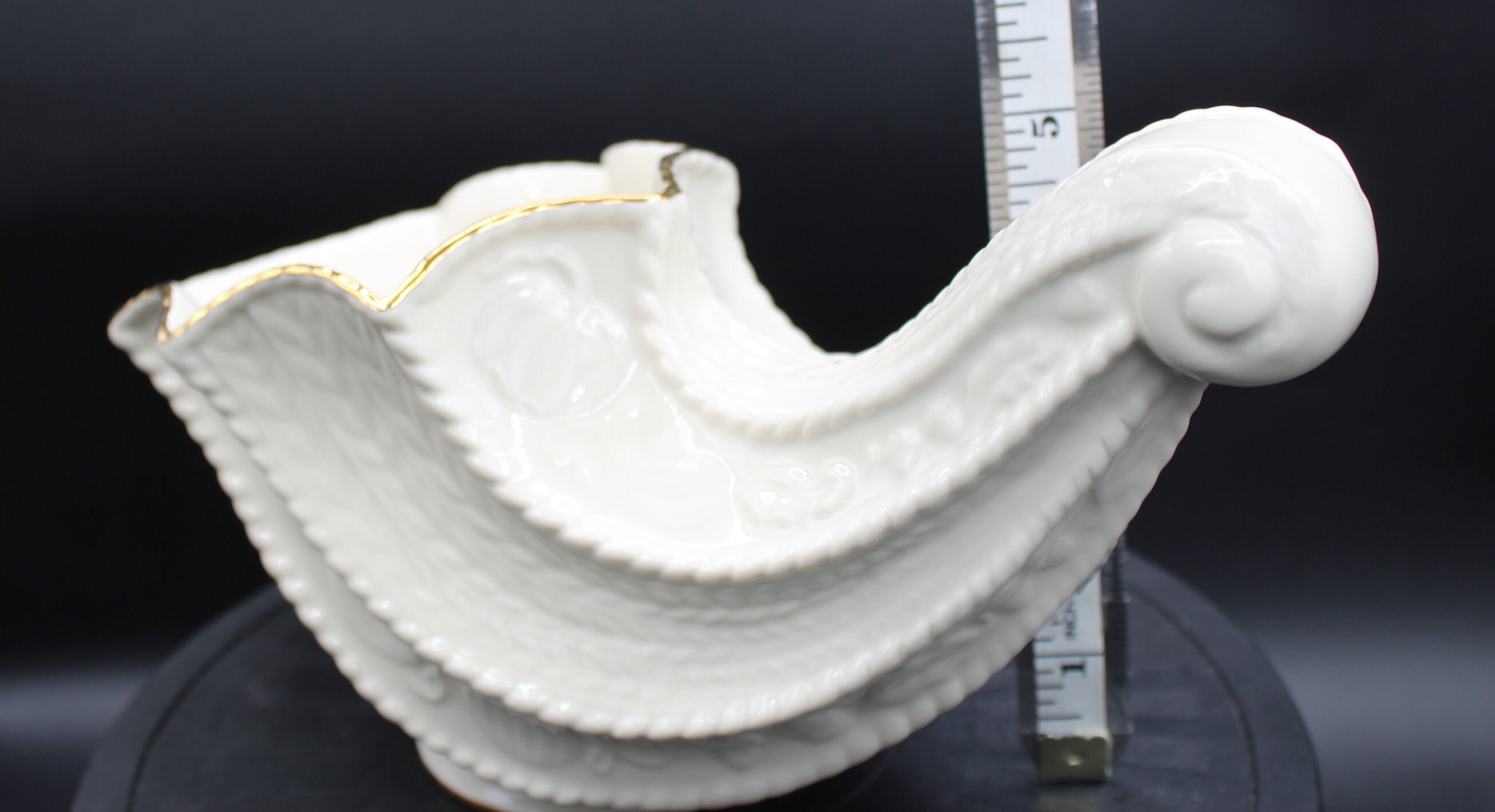 Vintage Lenox China Fruits of Life 10" Cornucopia Ivory With Gold Trim ...