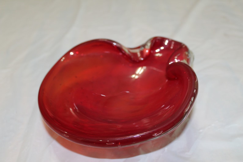 Vintage Freeform Ruby Red Art Glass - Etsy