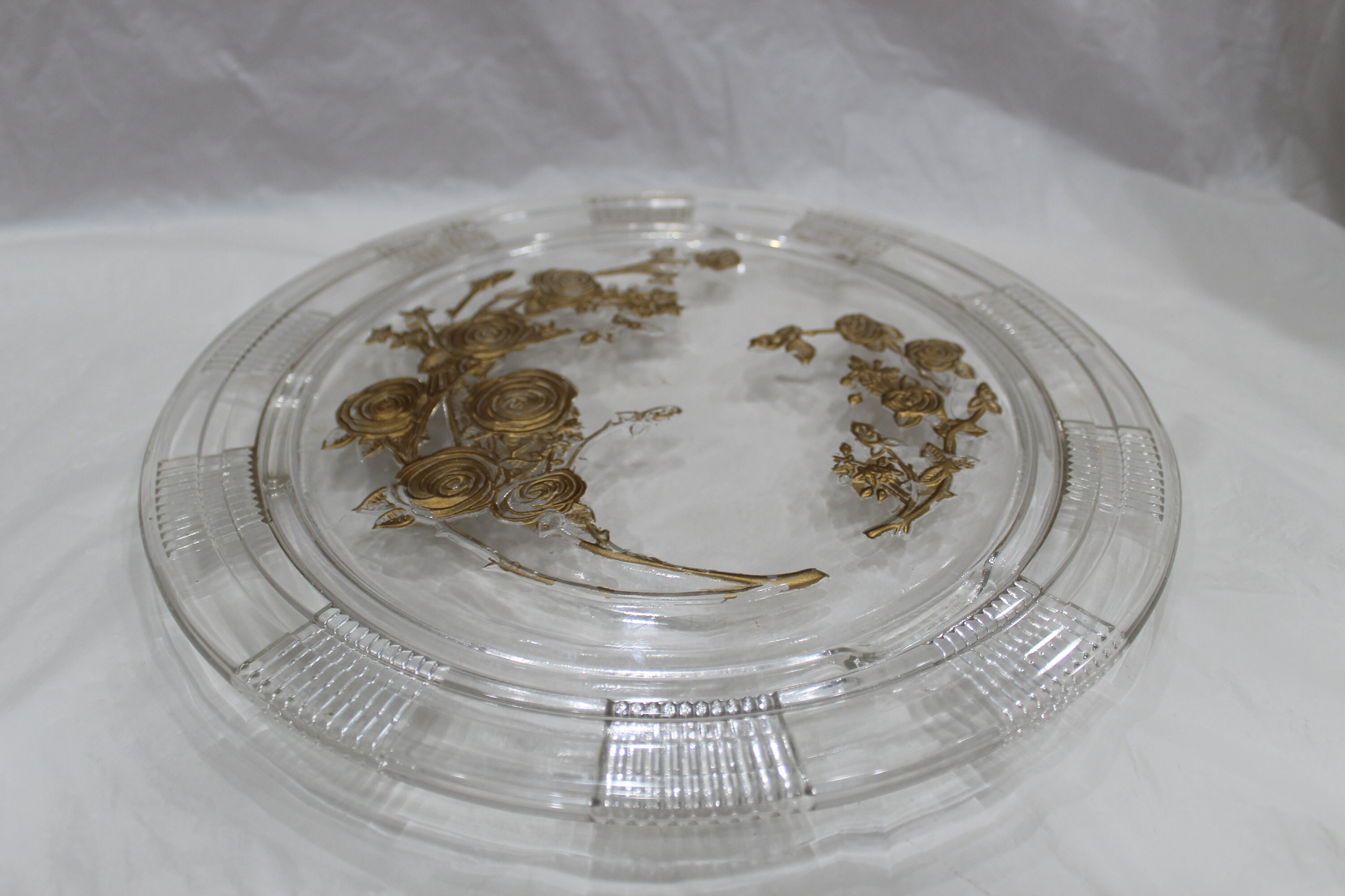 Vintage Federal Press Clear Glass Footed Cake Plate Sharon Or Etsy