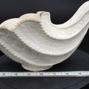 Vintage Lenox China Fruits of Life 10" Cornucopia Ivory With Gold Trim ...