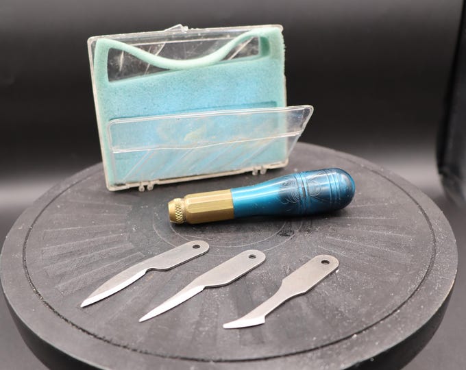 Vintage Warren Carving Whittling Blue Handle and 3 Blade Set - Etsy