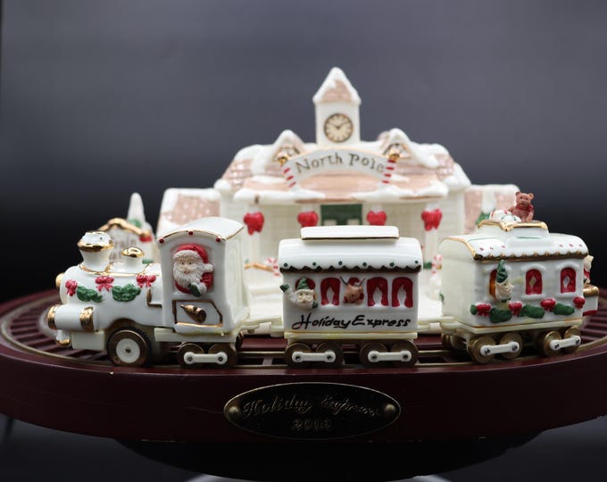 Vintage 2002 Avon Gift Collection Holiday Express Porcelain Train Set ...