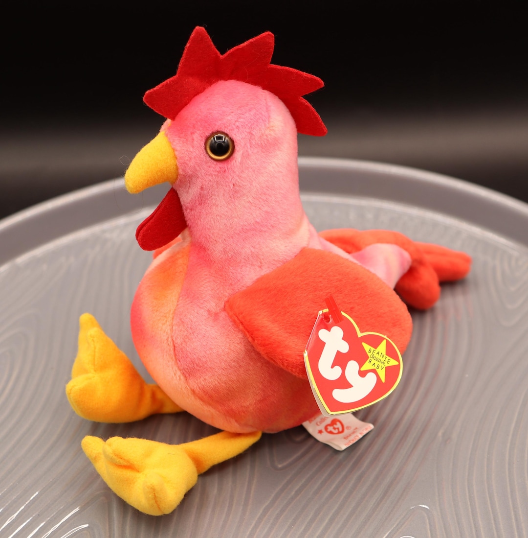 Vintage Ty Original Beanie Baby Strut the Rooster With Showcase Box - Etsy