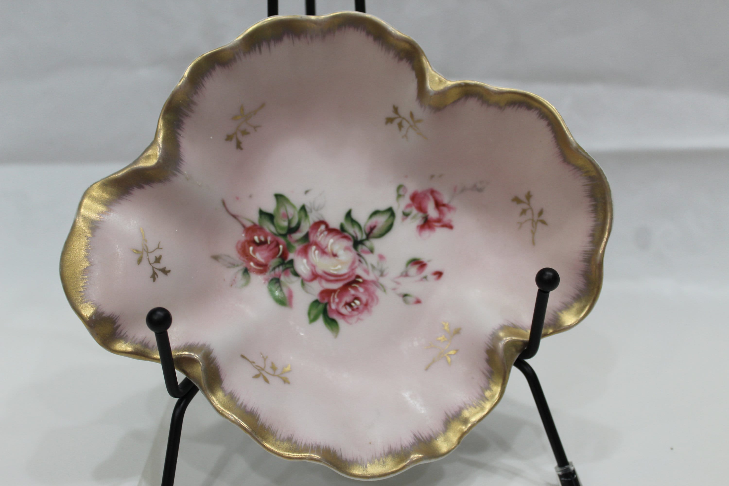 Vintage Lefton China Hand Painted Pink Roses on Pink - Etsy